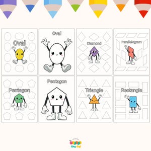 16 Printable Shapes Tracing Pages and Coloring Pages Worksheets for ...