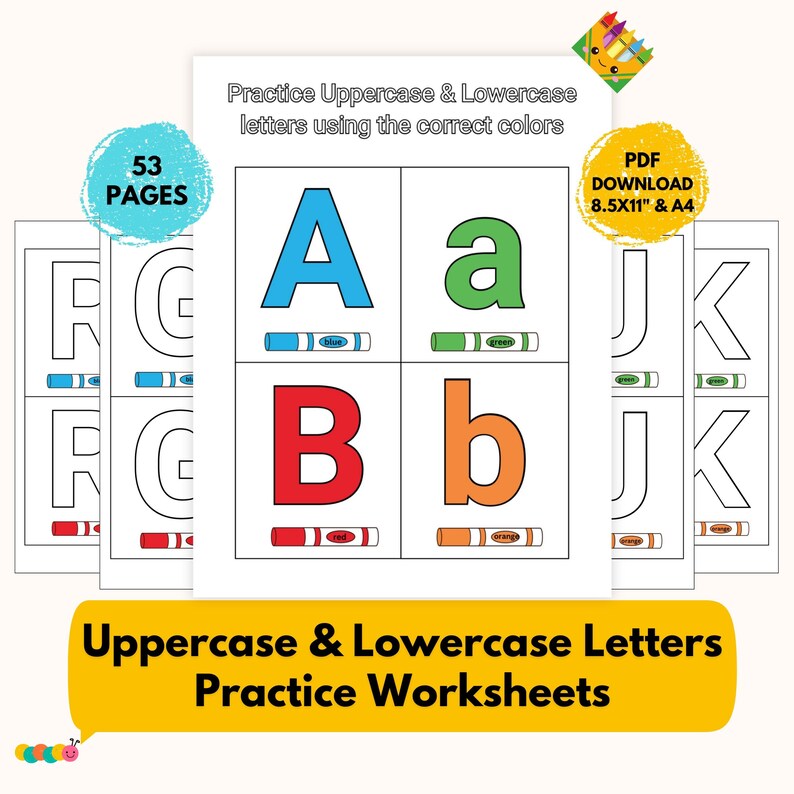 Alphabet Tracing Worksheets, Uppercase & Lowercase Letter Practice ...
