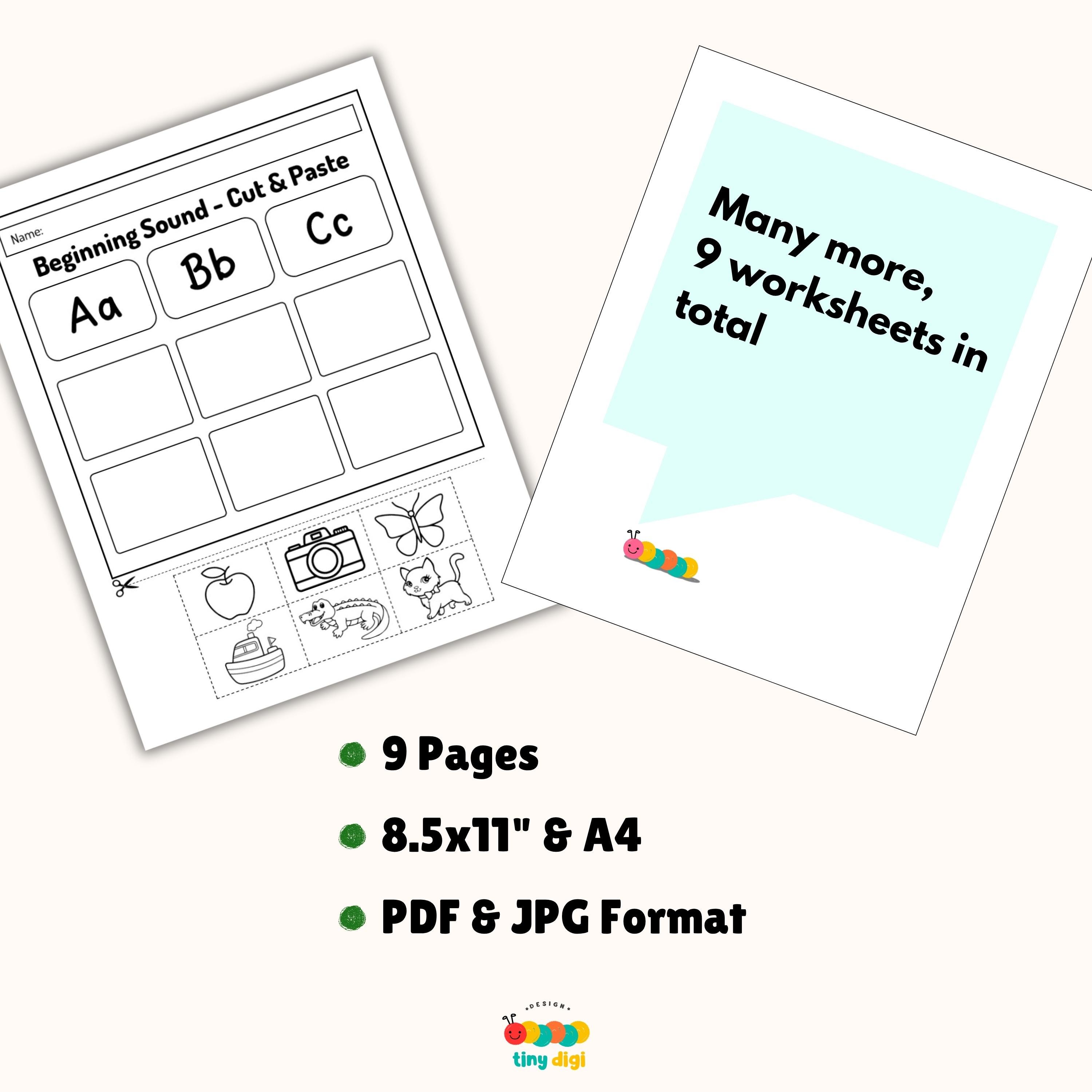 Printable Alphabet Cut & Paste Worksheets | Preschool, 1st Grade Letter ...