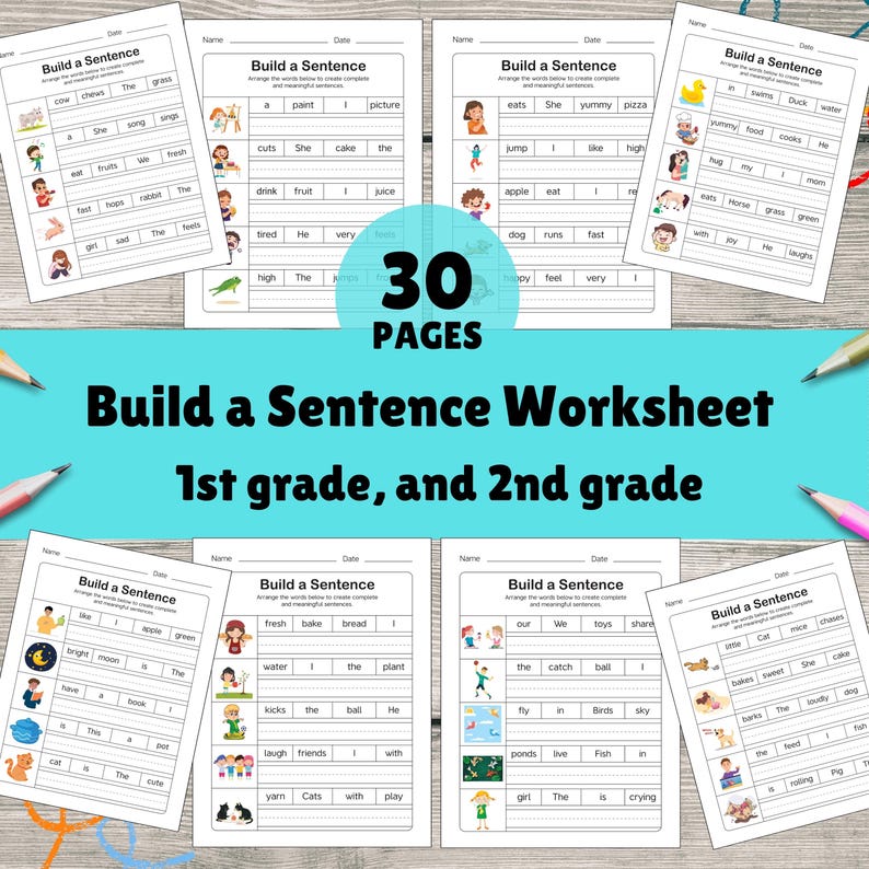 Build a Sentence Worksheet for Kids - Printable Sentence Writing ...
