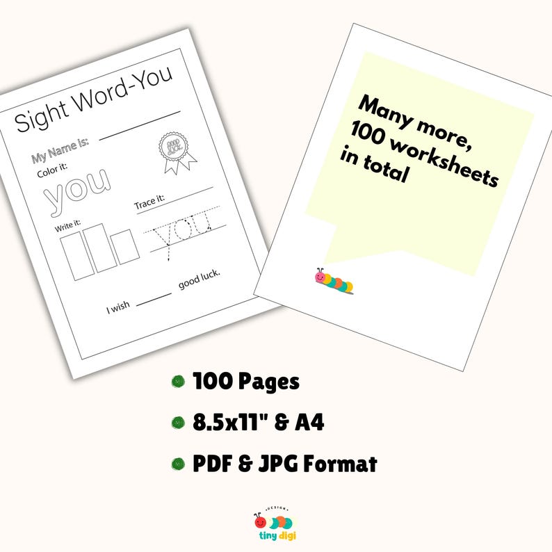 100 Sight Words Worksheets for 1st Grade | Printable Learning ...