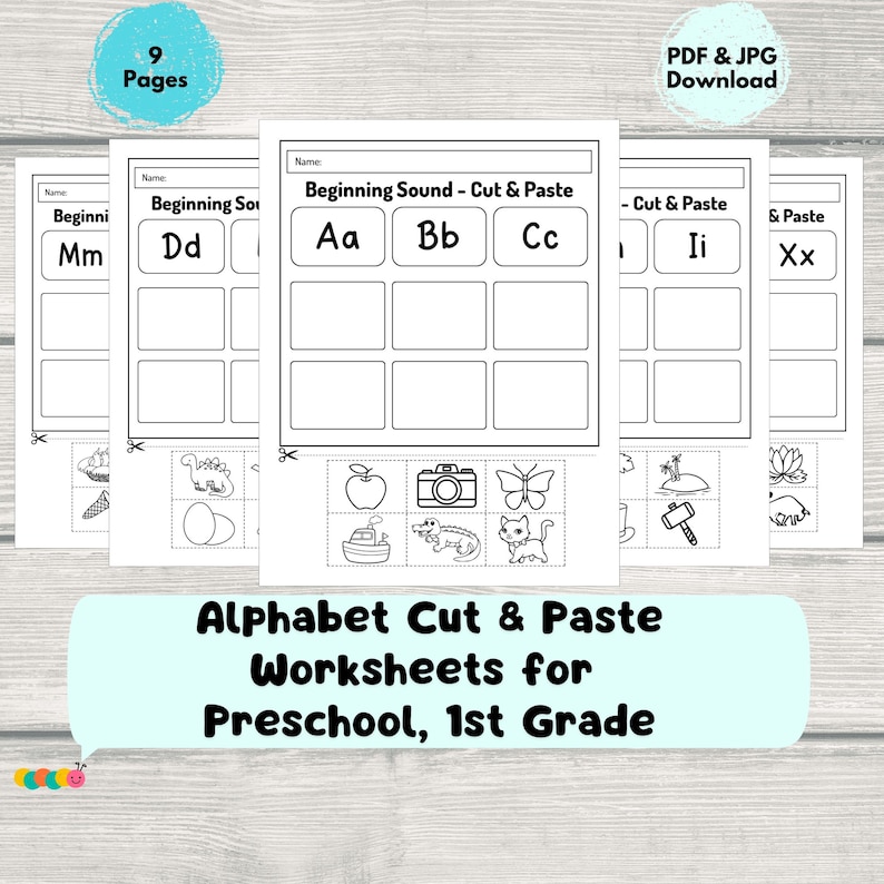 Printable Alphabet Cut & Paste Worksheets | Preschool, 1st Grade Letter ...