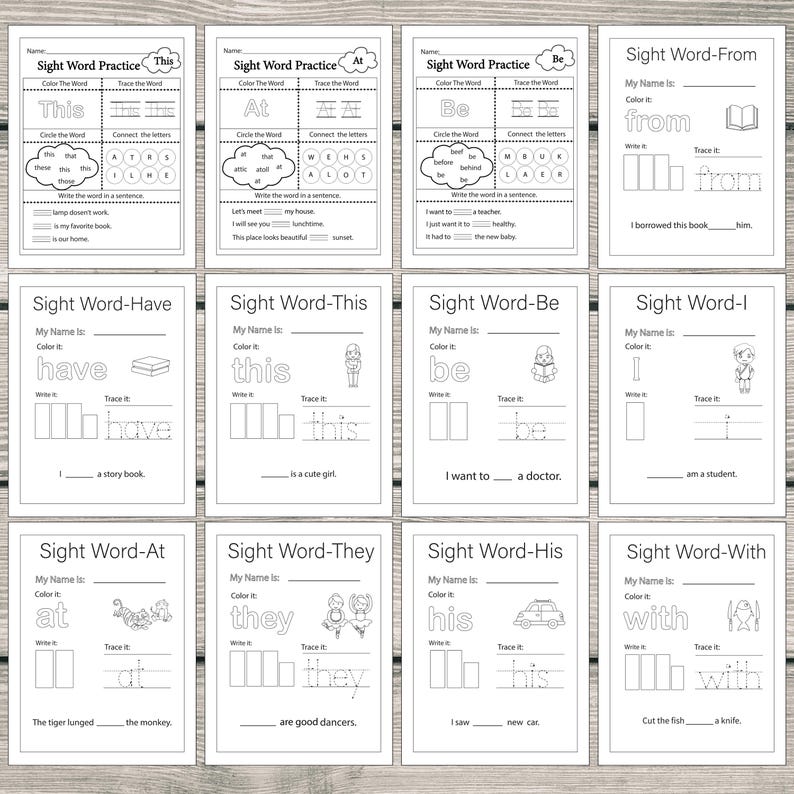 100 Sight Words Worksheets for 1st Grade | Printable Learning ...