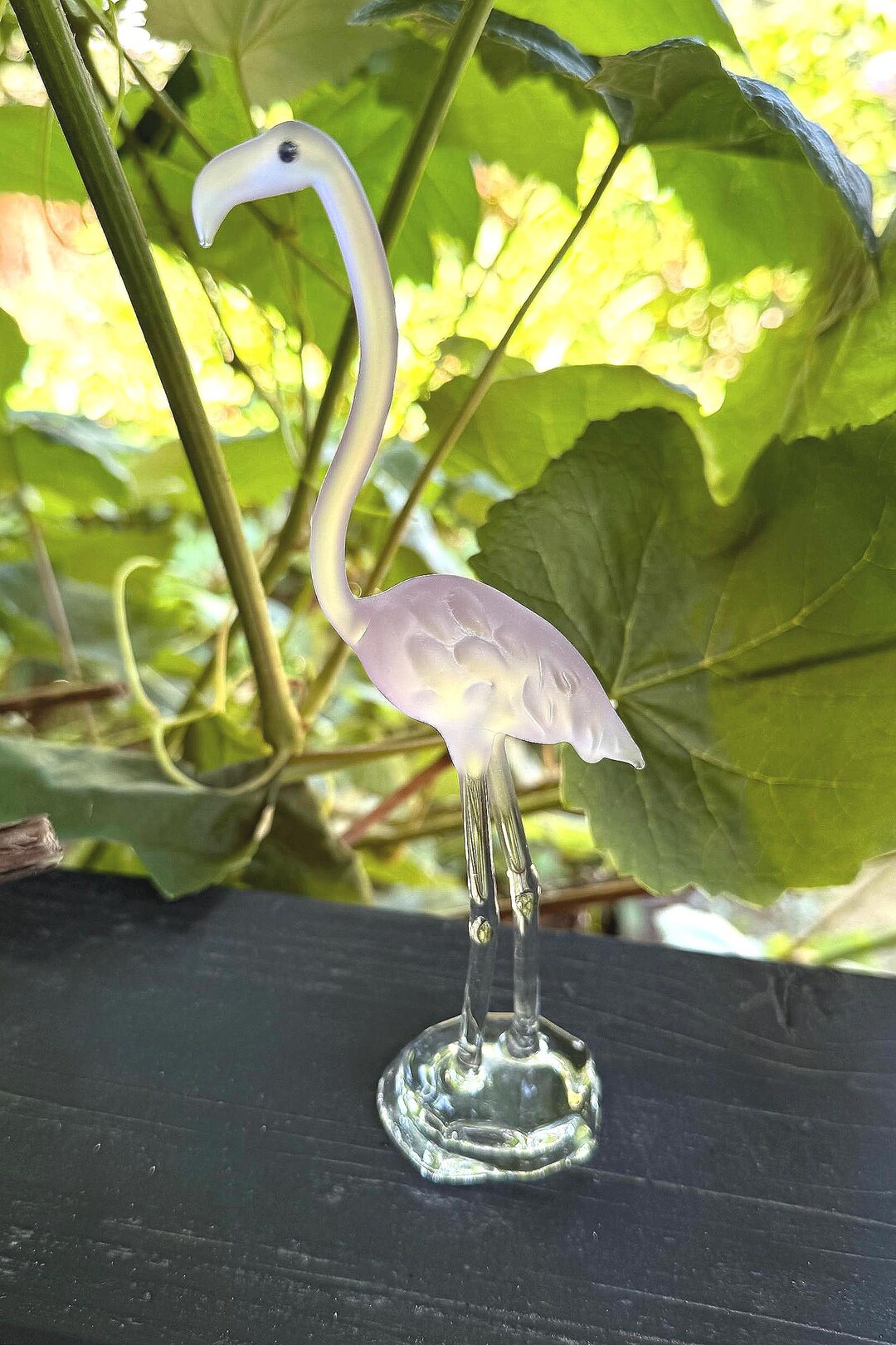 Frosted Glass Flamingo Figurine, Soft Pink Accent Decor - Etsy
