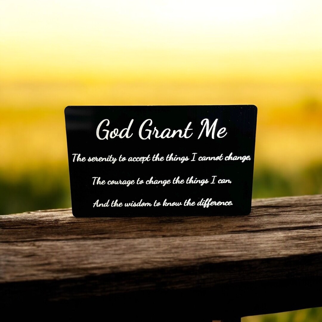 The Serenity Prayer Laser Engraved Wallet Sized 0.2mm Anodized Aluminum ...