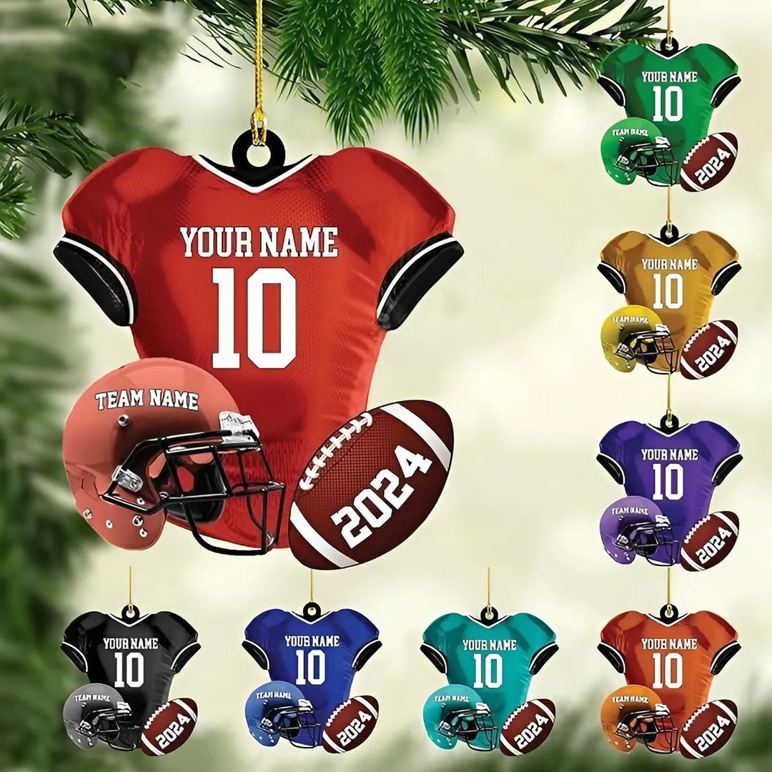 Personalized American Football Uniform 2D Flat Ornament NOT 3D ...