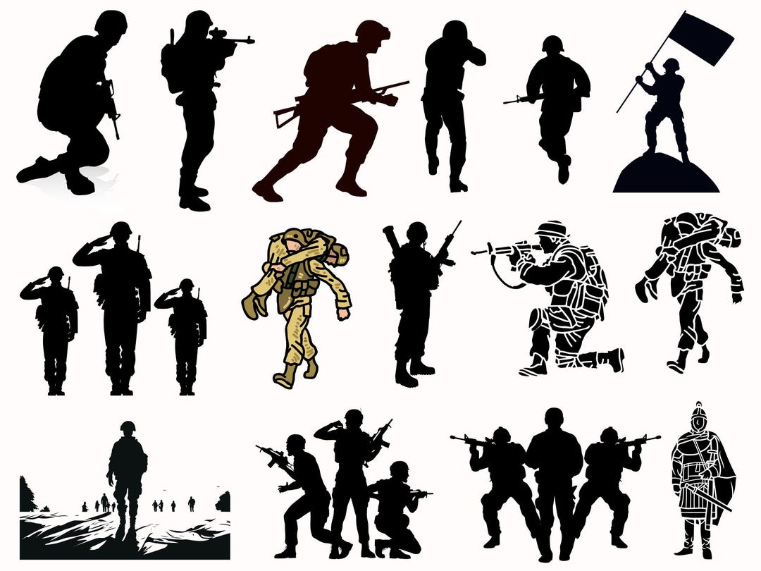 Soldier SVG Bundle, Soldier Dxf, Soldier Png, Soldier Vector, Soldier ...