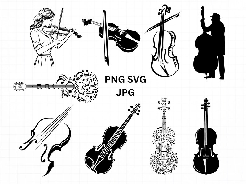 Violin SVG Bundle, Svg Files for Cricut, Strings Svg, Violin Cut File ...