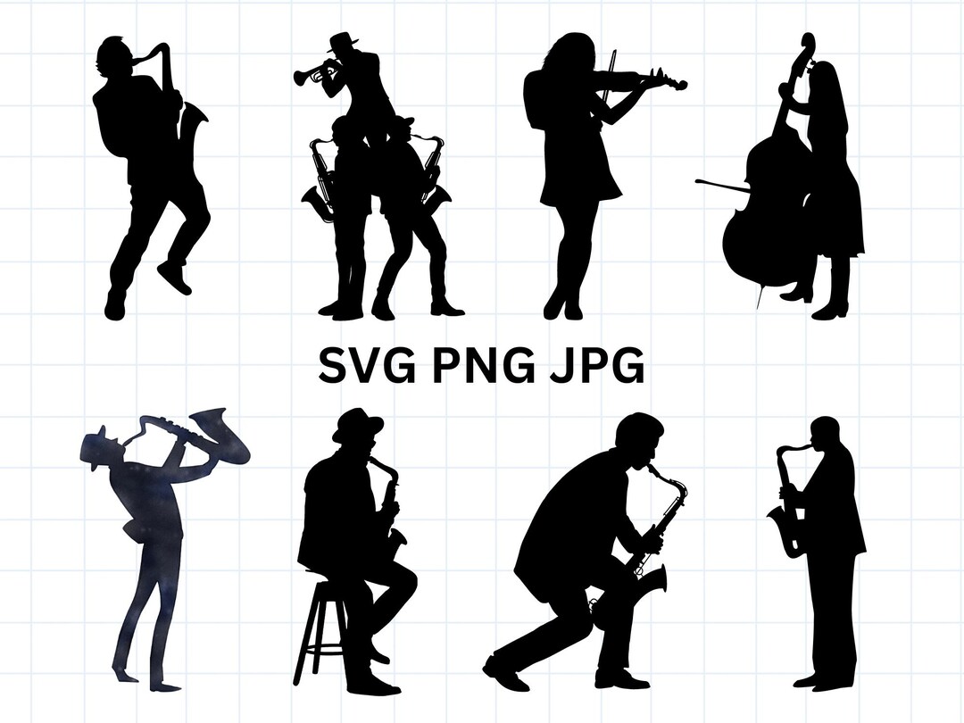 Saxophone Silhouette SVG, Saxophone Vector, Saxophone Clipart, Music ...