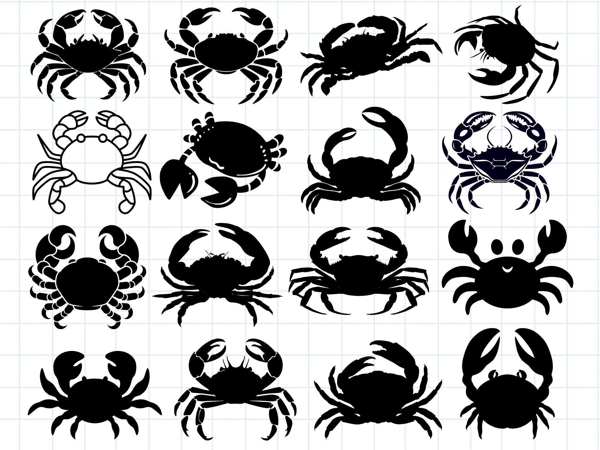 Crab SVG, Crab Clipart, Crab Svg Cutting File Crab Silhouette, Seafood ...