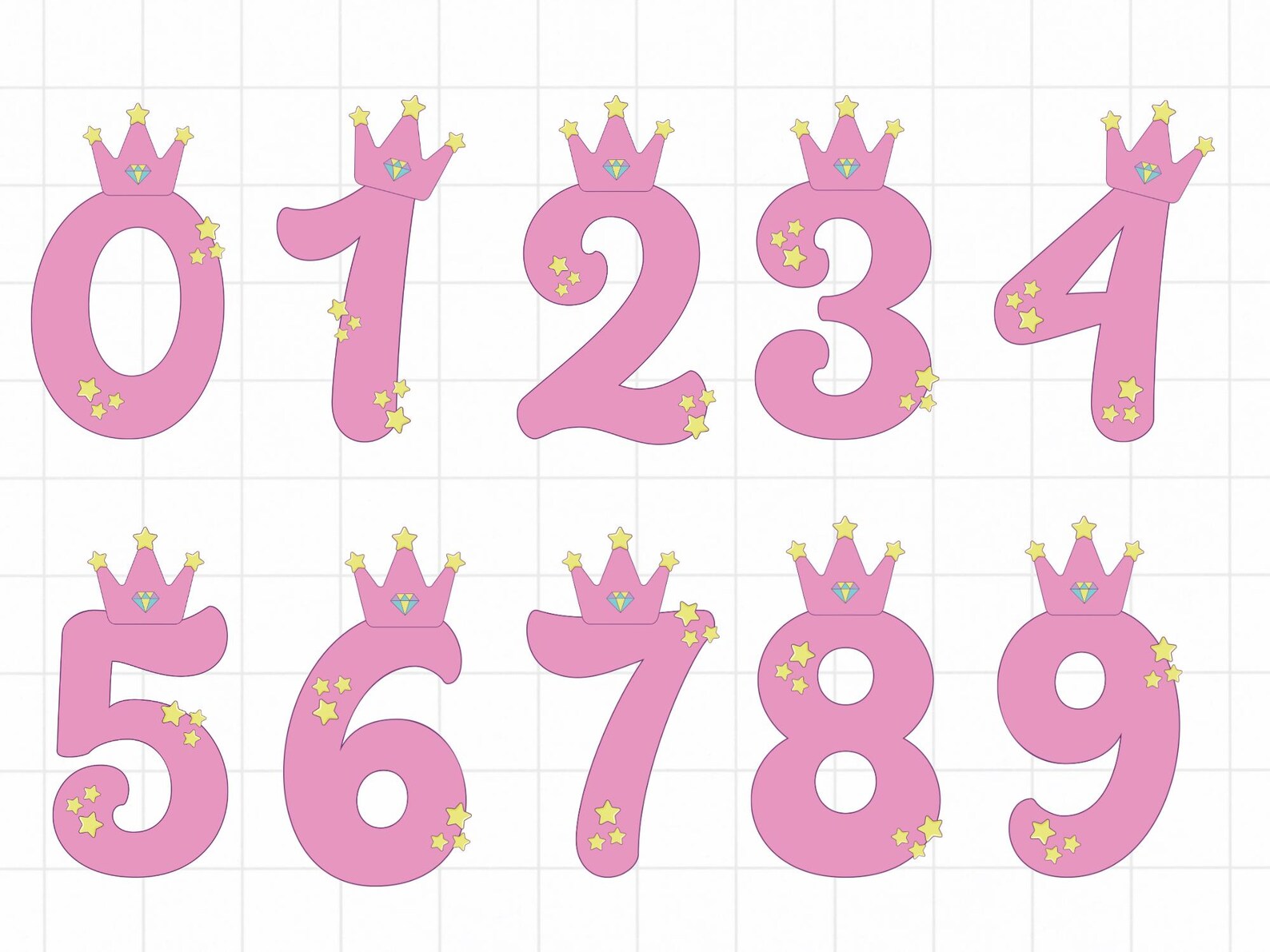 Birthday Numbers Svg, Princess Alphabet and Numbers SVG Bundle ...