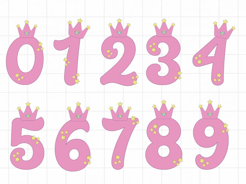 Birthday Numbers Svg, Princess Alphabet and Numbers SVG Bundle ...