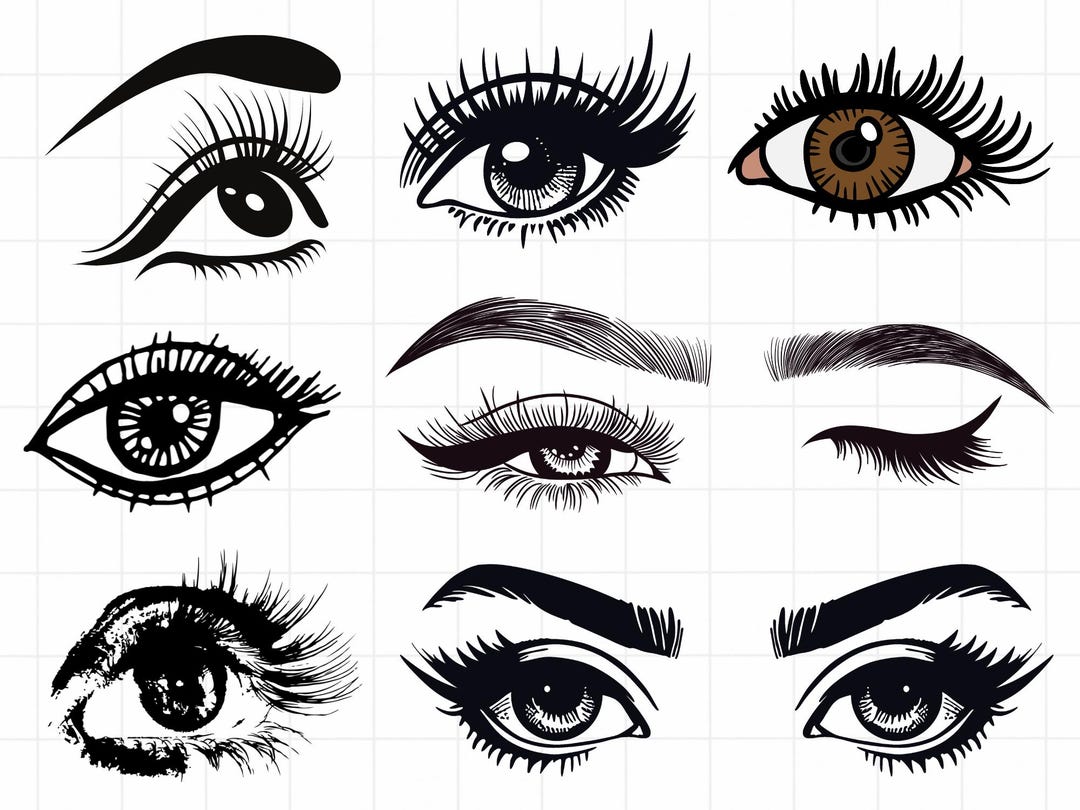 Pretty Eyes Makeup SVG: Eyelashes and Brows SVG, Girl Eyebrows, Woman ...