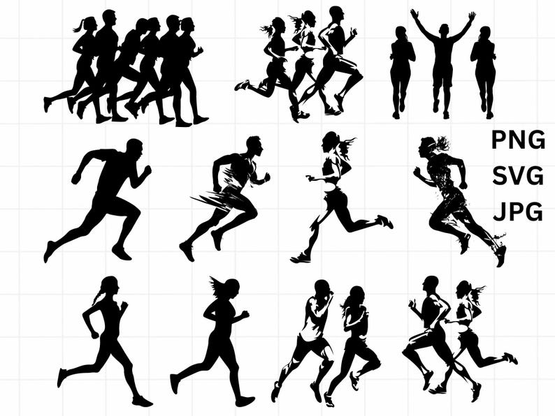Running SVG Bundle, Runner SVG, Running Silhouette, Runner Silhouette ...