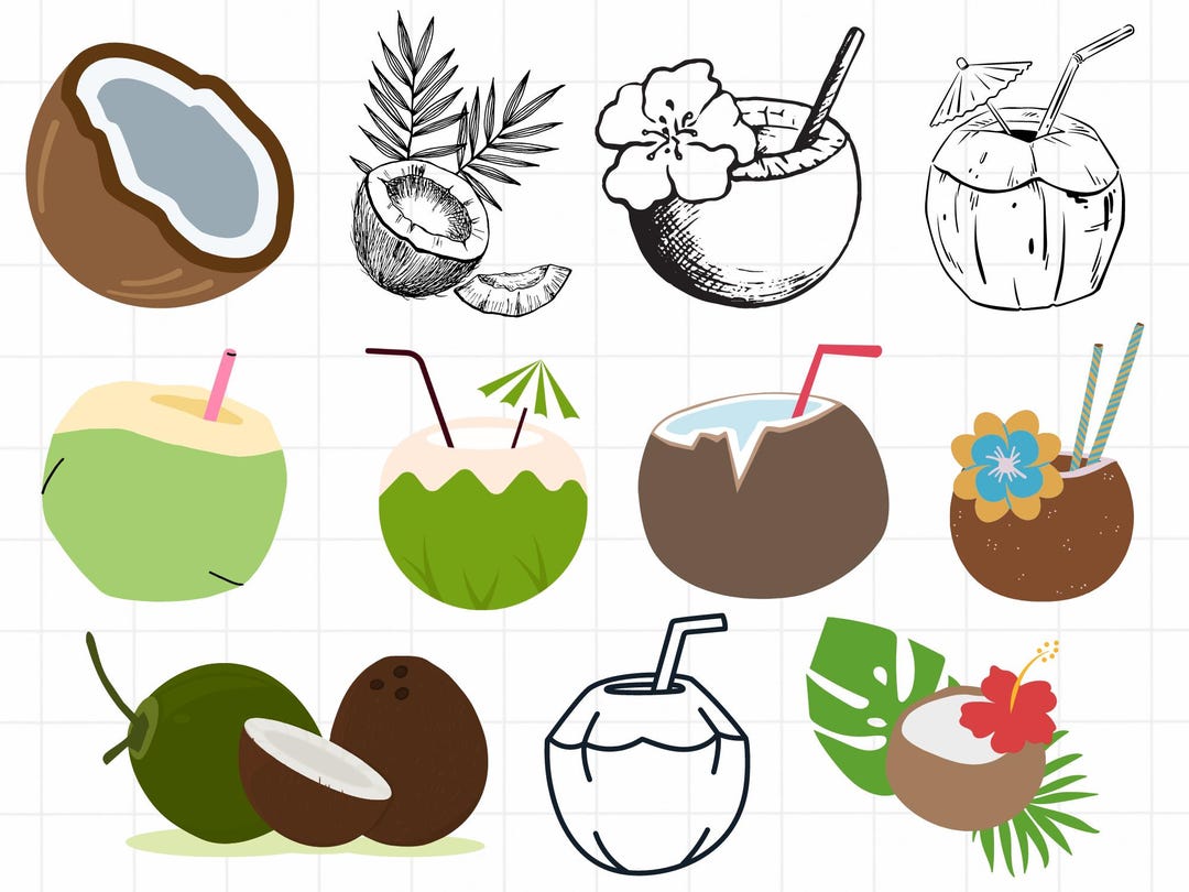 Coconut SVG, Coconut Cricut, Coconut Cocktail Svg, Summer Svg, Coconut ...