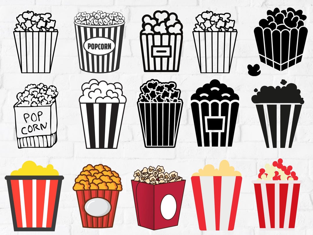 Popcorn Svg Bundle Popcorn Png Pop Corn Svg Popcorn Clip Art Movie ...