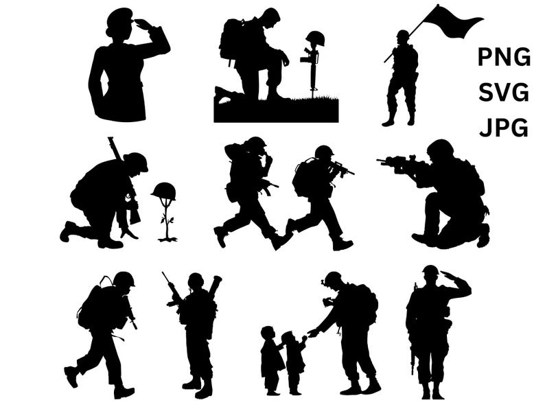 Soldier Svg, Soldiers Silhouette, Soldier Cut File, Soldier Svg Bundle ...