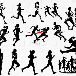 Running Svg Bundle, Running People Svg, Athletic Silhouettes, Running ...