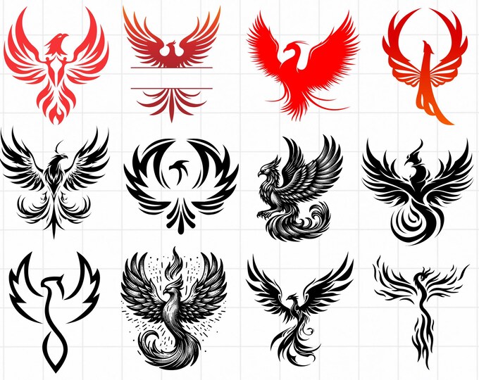 Phoenix SVG Bundle, Phoenix Clipart ,phoenix SVG Cut Files for Cricut ...