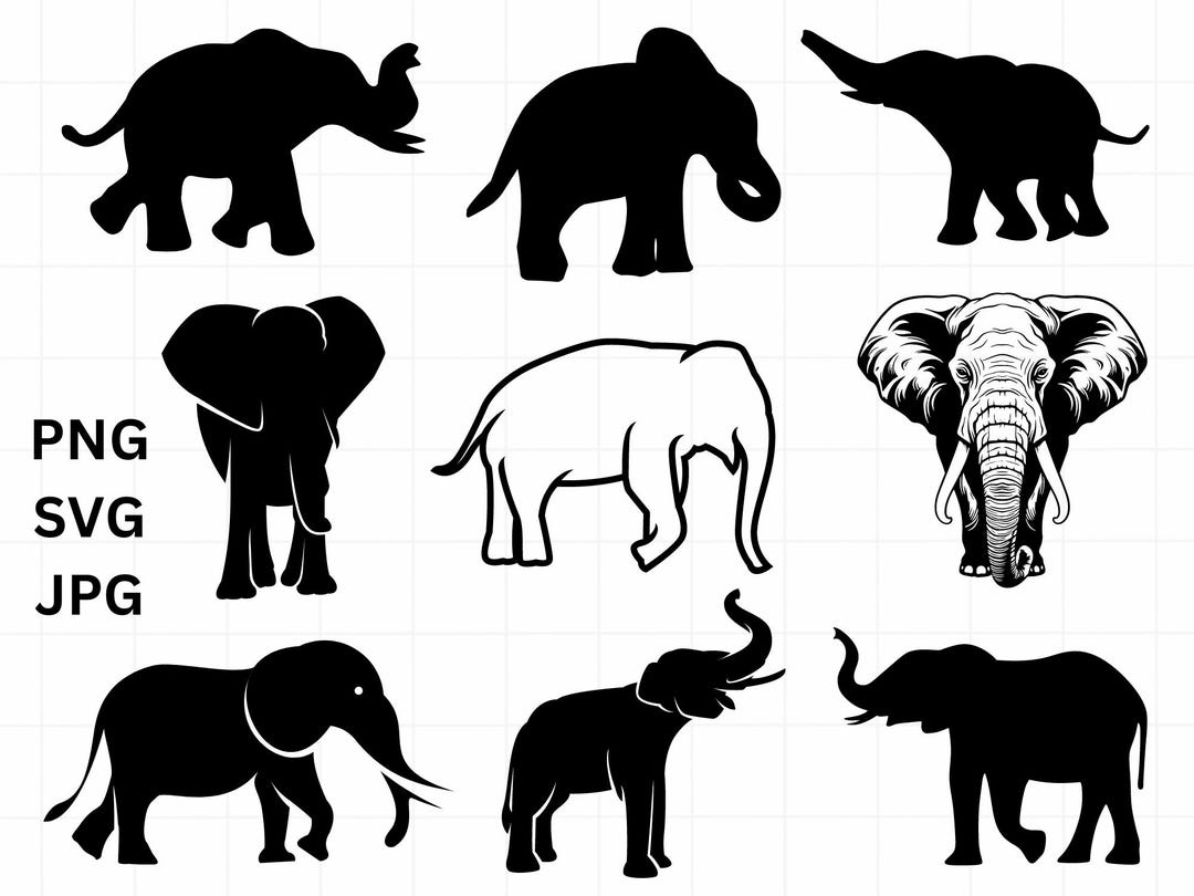 Elephant SVG Bundle, Cute Elephant Svg, Elephant Clipart, Elephant SVG ...