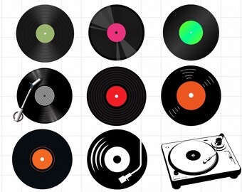 Vinyl Record SVG Bundle, Vinyl Record Dxf, Vinyl Record Vector, Vinyl ...