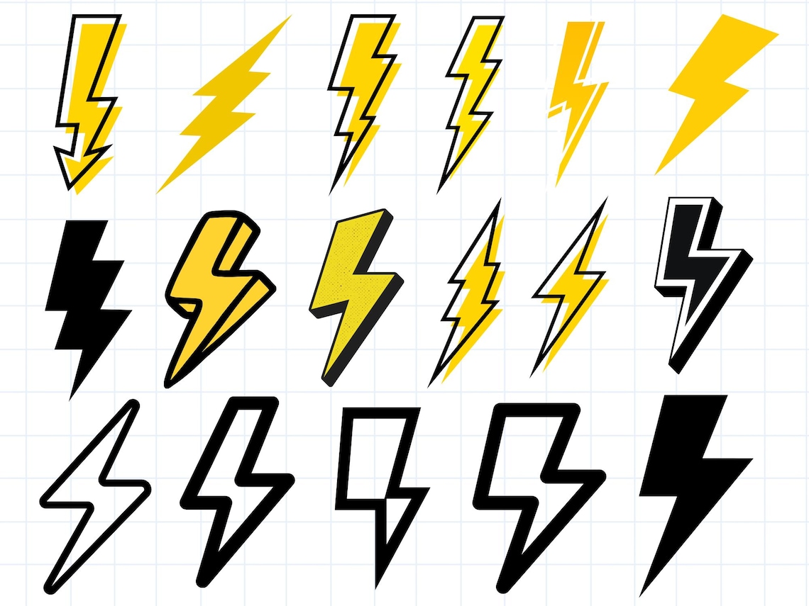 Lightning Bolt Svg Lightning Svg Bundle, Lightning Bolt Svg, Flash Svg ...
