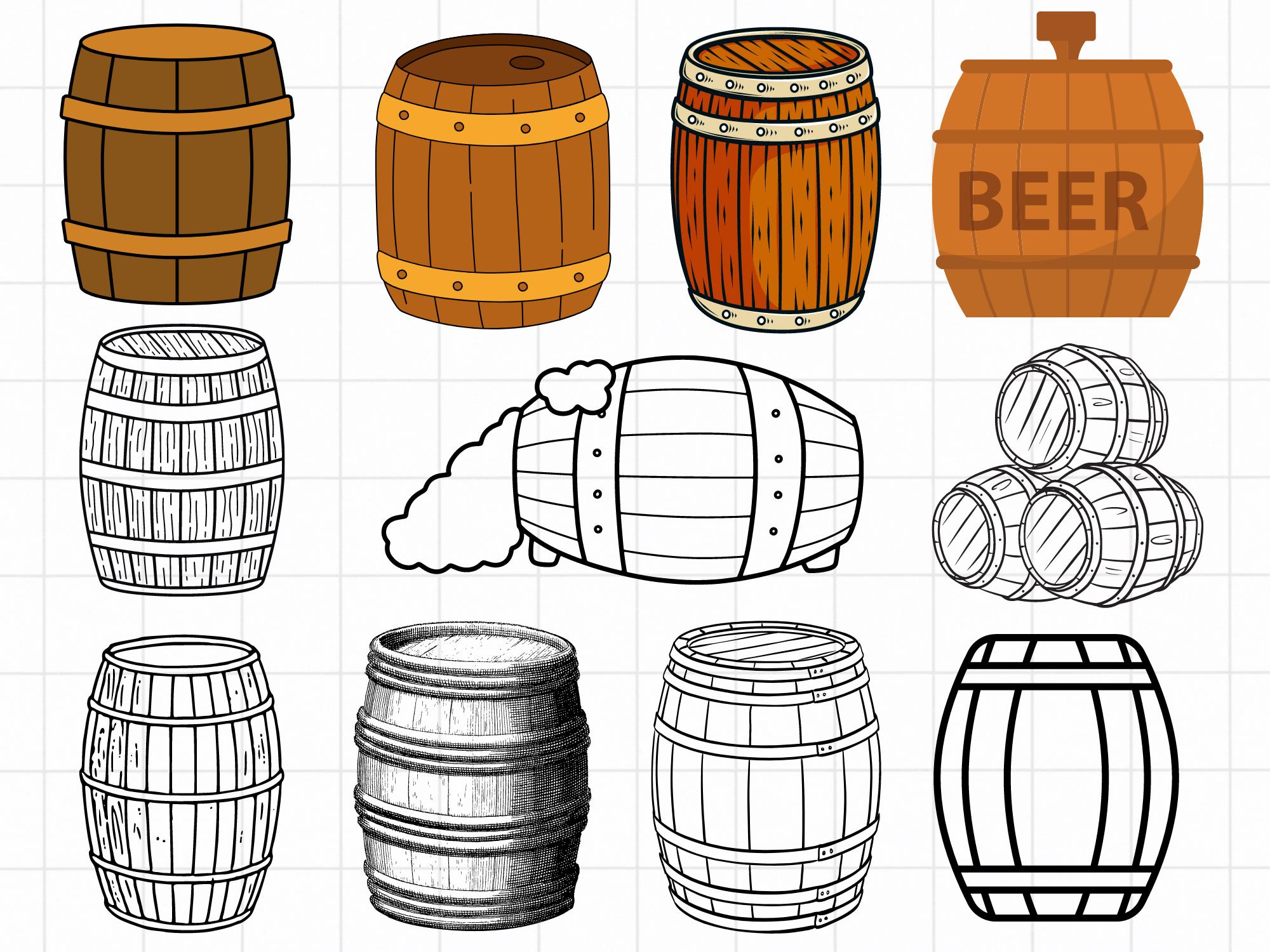 Barrel SVG Bundle, Barrel Vector, Barrel Cut Files, Wood Barrel Svg ...