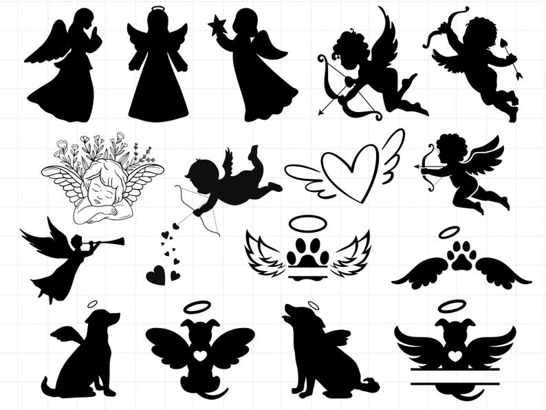 Angel Svg Bundle, Baby Angel Svg, Guardian Angel Svg, Angle Child Svg ...