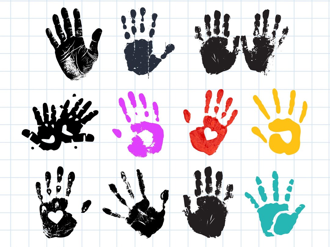 Handprint SVG Bundle, Handprint PNG Bundle, Handprint Clipart ...