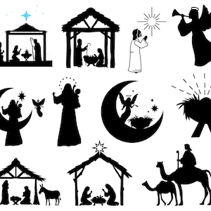 Nativity Svg Bundle, Nativity Scene Clipart for Cricut, Nativity ...