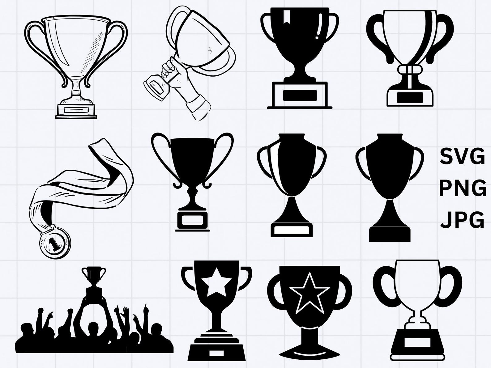 Trophy SVG Bundle, Trophy PNG Bundle, Trophy Clipart, Trophy SVG Cut ...
