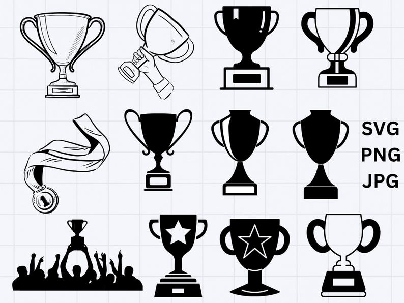 Trophy SVG Bundle, Trophy PNG Bundle, Trophy Clipart, Trophy SVG Cut ...