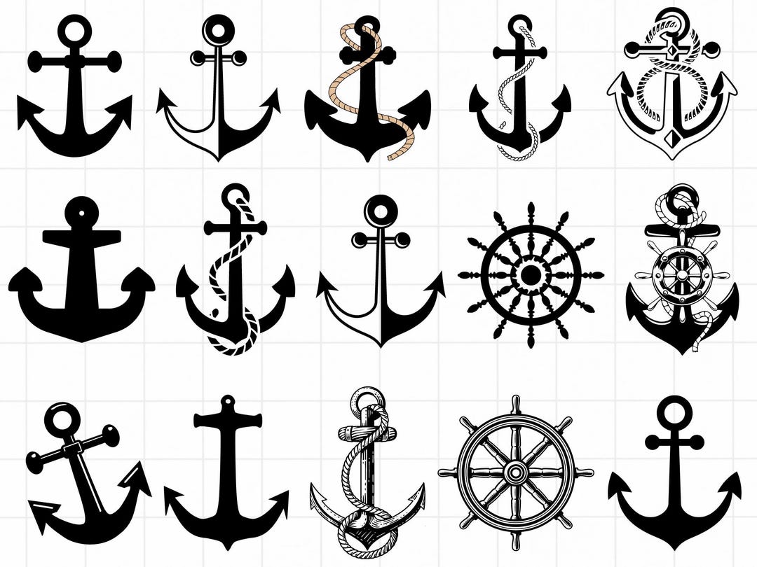 Anchor SVG Bundle, Anchor Frame SVG, Split Anchor SVG, Anchor Clipart ...