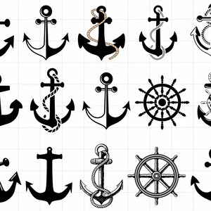 Anchor SVG Bundle, Anchor Frame SVG, Split Anchor SVG, Anchor Clipart ...