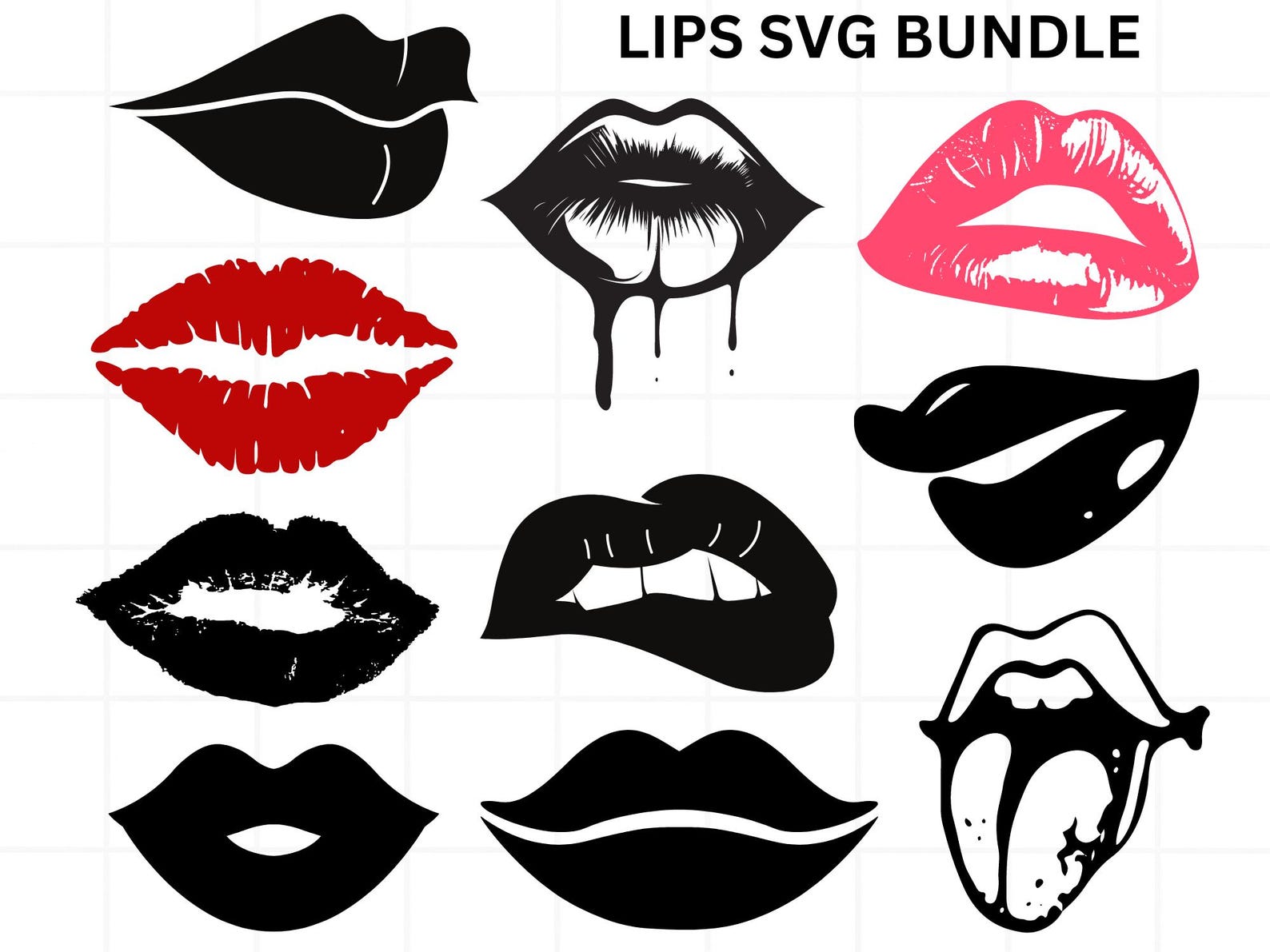 Lips SVG, Kiss SVG, Lips Print Svg, Red Lips Svg, Dripping Lips Svg ...