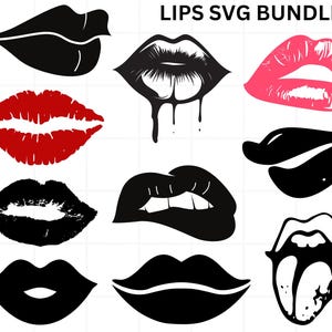Lips SVG, Kiss SVG, Lips Print Svg, Red Lips Svg, Dripping Lips Svg ...