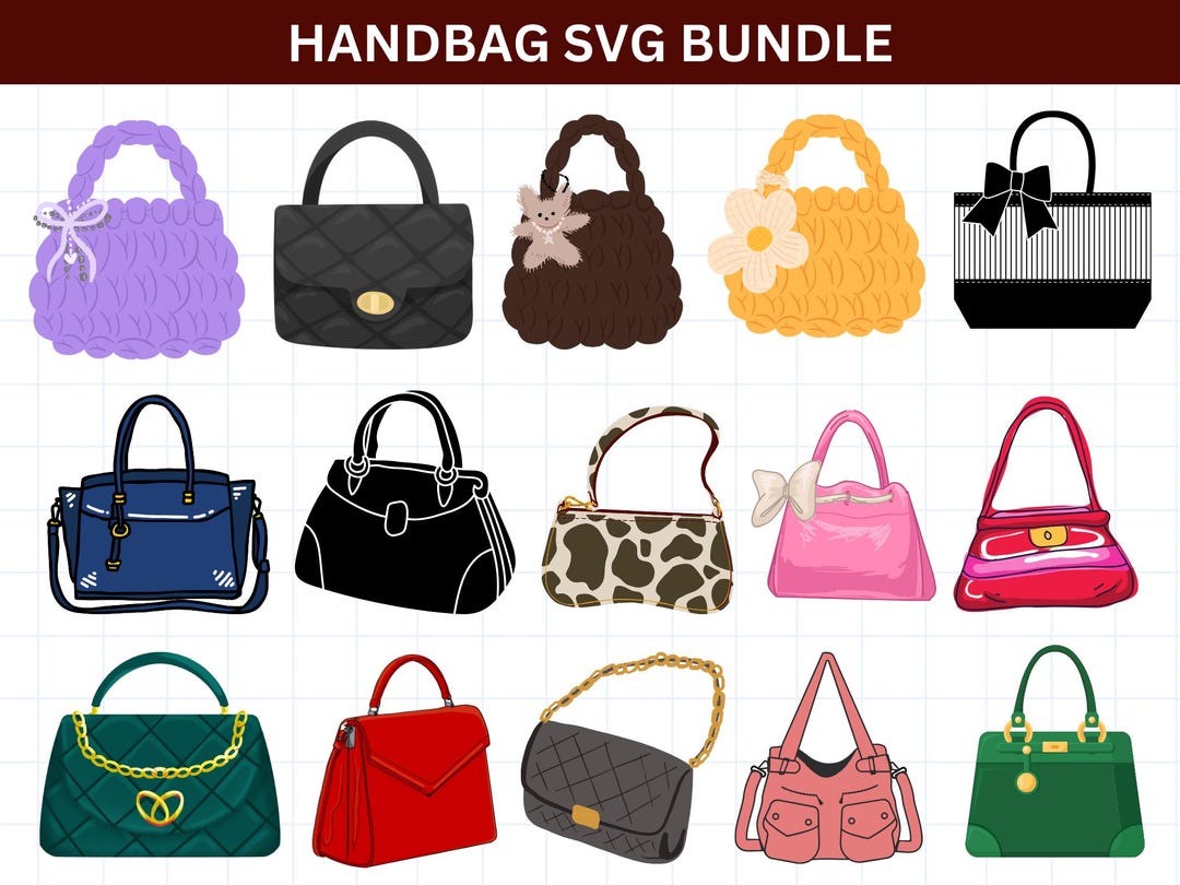 Handbag SVG Bundle, Handbag PNG Bundle, Handbag Clipart, Purse SVG Cut ...
