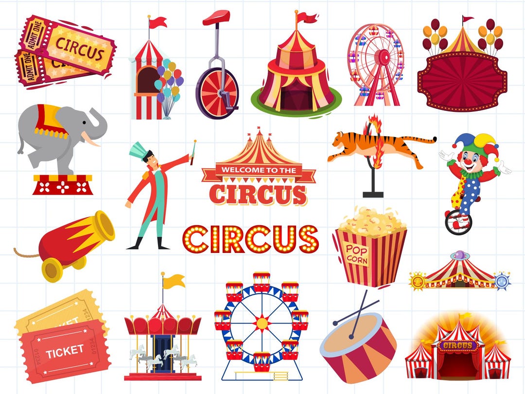 Circus Clipart, Circus Printable , Circus PNG and SVG, Carnival Clip ...