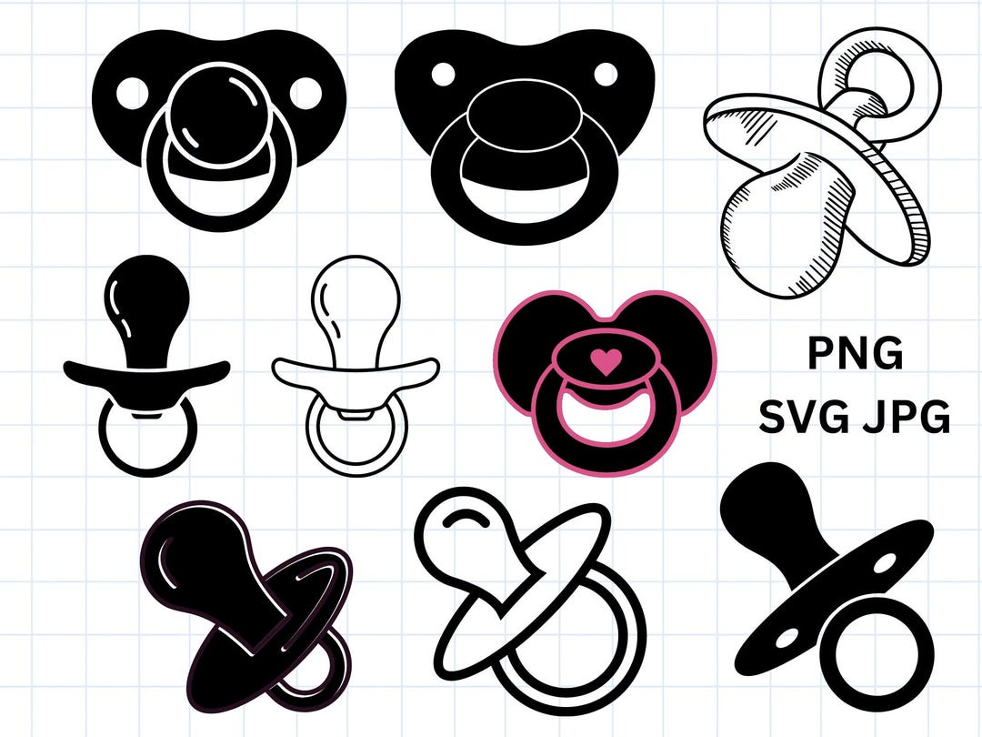 Pacifier Svg Bundle, Kids Clipart, Svg Files for Cricut, Baby Svg, Baby ...