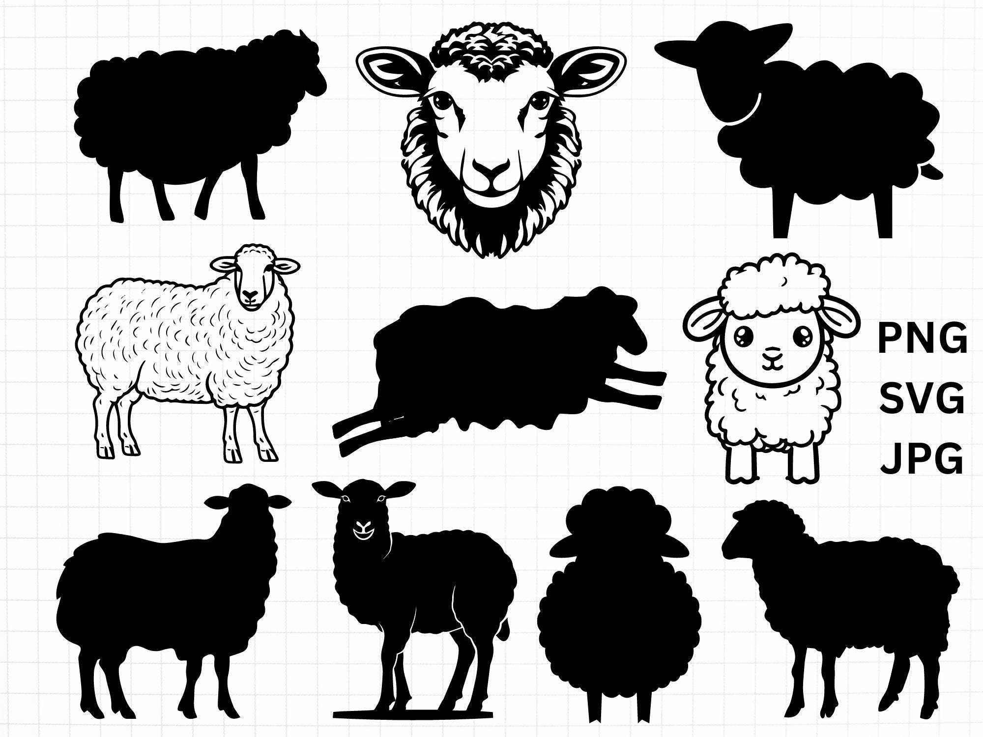 Sheep SVG Bundle , Sheep Clipart, Svg Files for Cricut, Sheep Head Svg ...