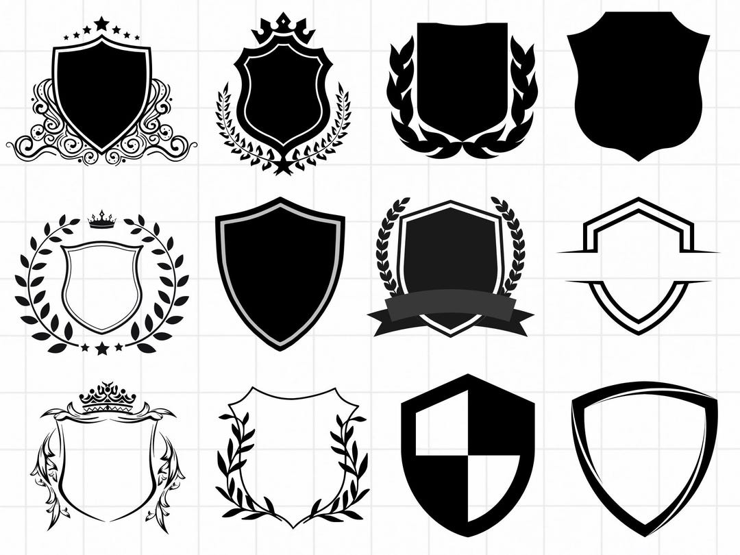 Shield Svg BUNDLE, Flowery Shield SVG, Shield PNG, Shield Clipart ...