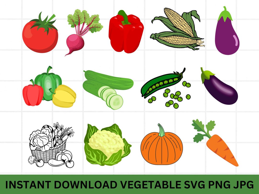 Vegetable SVG Bundle, Vegetables SVG, Vegetable Clip Art, Vegetable ...