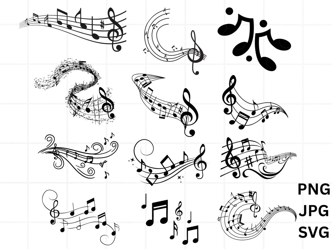 MUSIC NOTES SVG, Music Notes Bundle Svg, Music Notes Clipart , Music ...