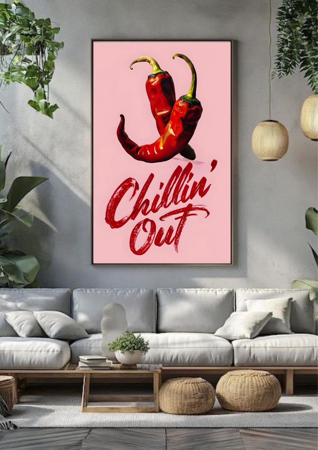 Spice up Your Space With This Chili Pepper Print | Kitchen Wall Decor ...