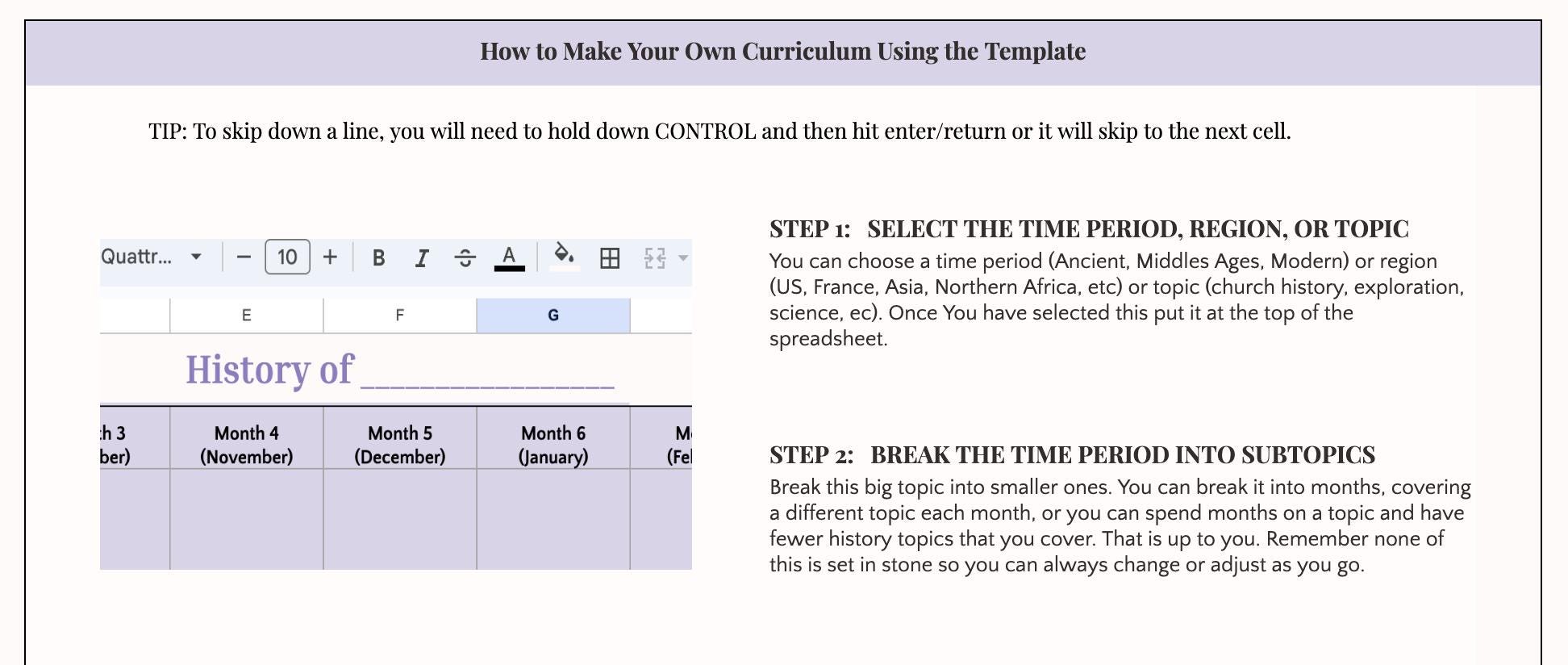 Write Your Own History Curriculum Template - Etsy