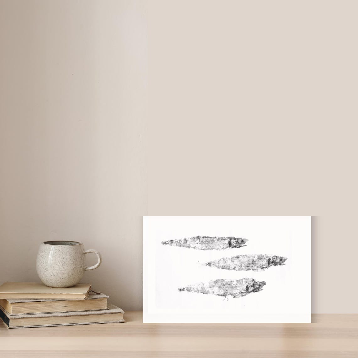 Gyotaku Anchovies Fish Print Instant Download, Japanese Style Printable ...