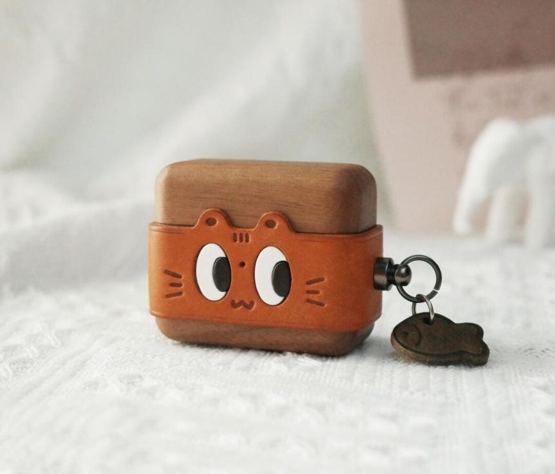 Engraved Leather Airpods Case: Custom Cat Design, AirPod 1/2/3/pro - Etsy