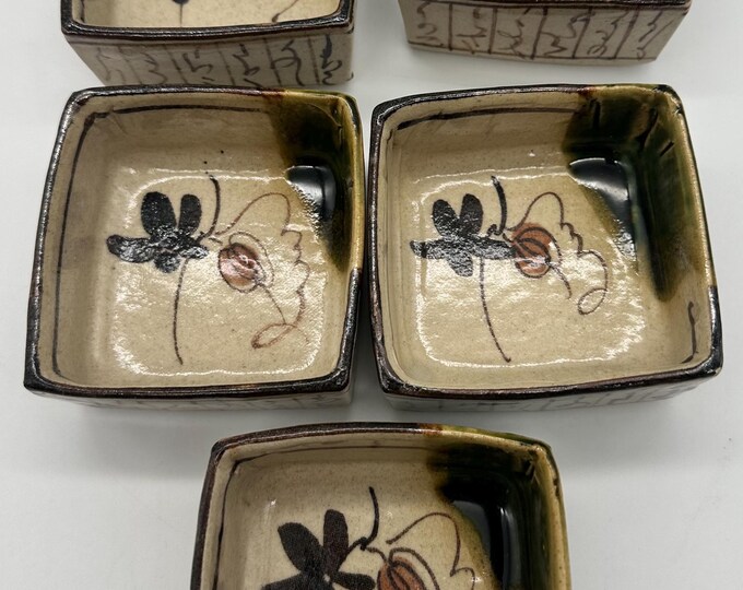 Japanese Oribe Ware Dish Set of Five - Etsy