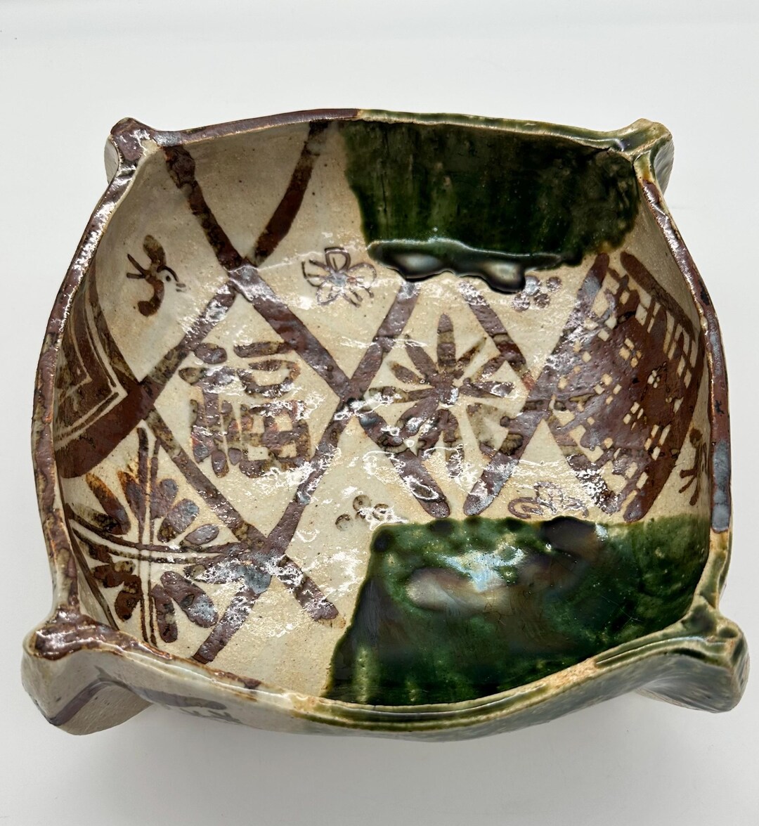 Japanese Oribe Ware Dish - Etsy