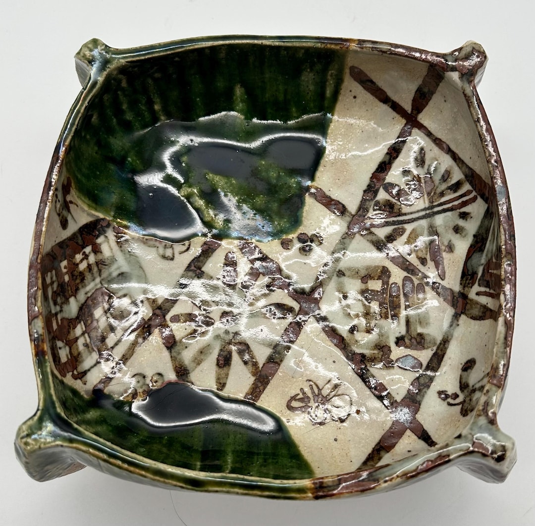 Japanese Oribe Ware Dish - Etsy